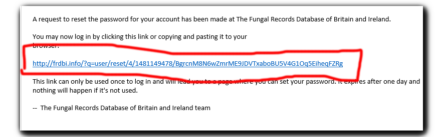 Forgotten password | The Fungal Records Database of Britain and Ireland